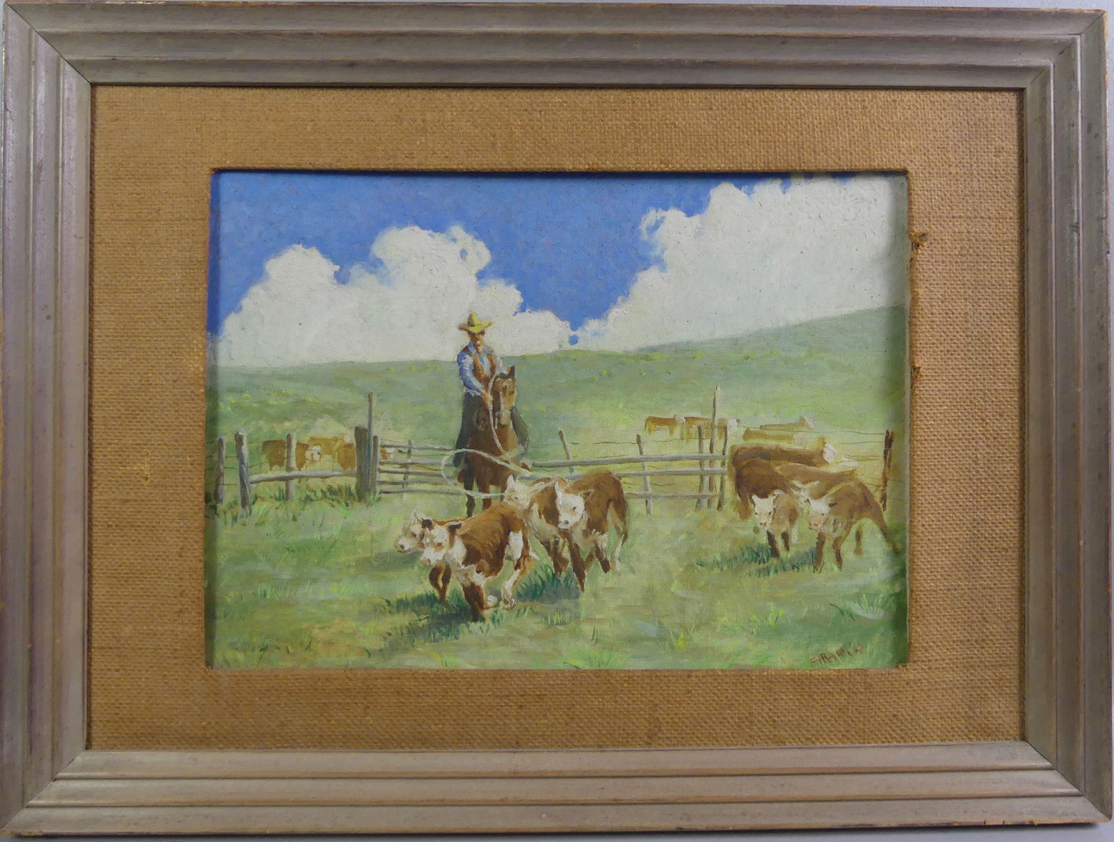 Cowboy & Cattle Painting Auction