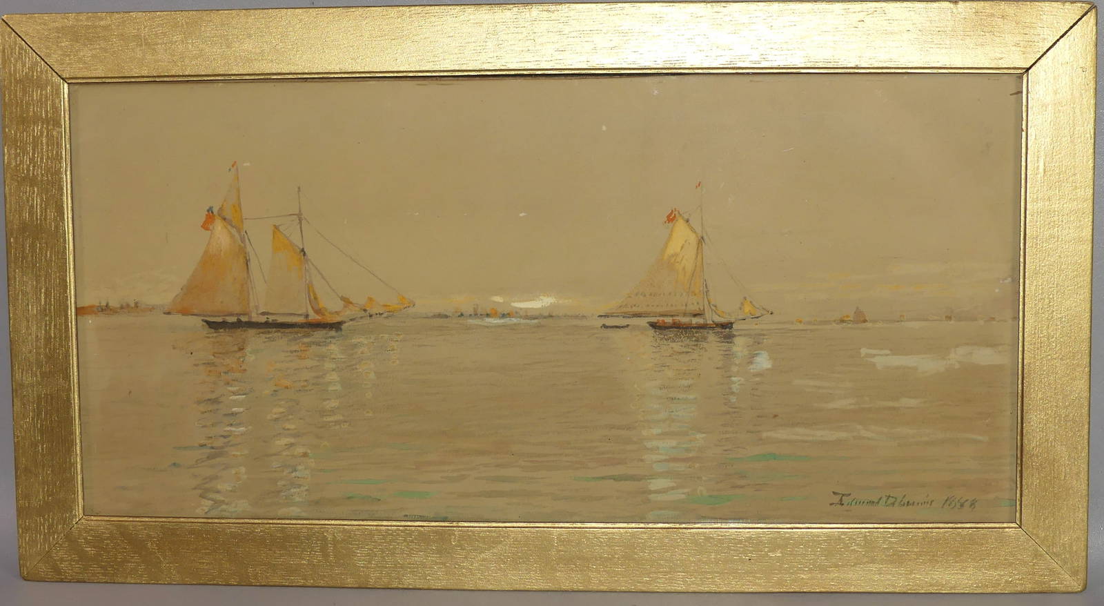 Edmund Lewis Marine Painting - Sailboats Auction