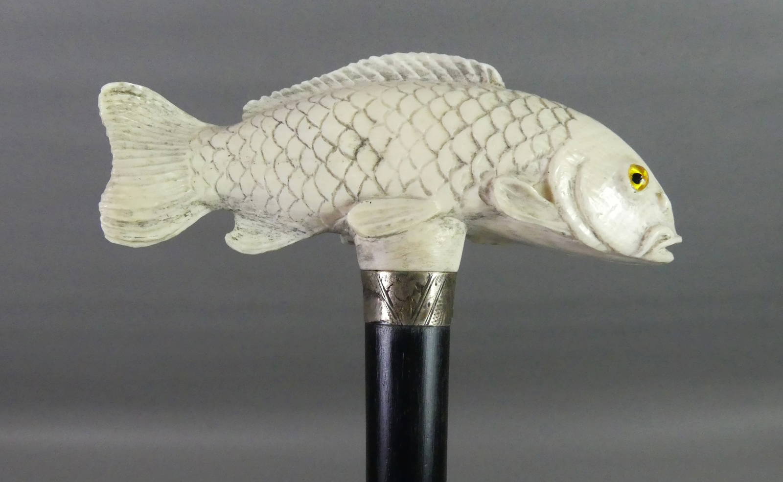 Carved Swimming Fish Cane Auction