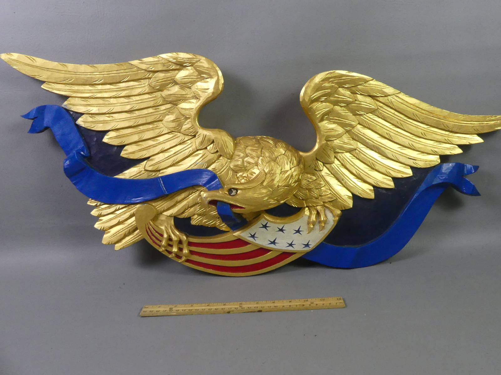 W. Shepard Carved Eagle Plaque Auction