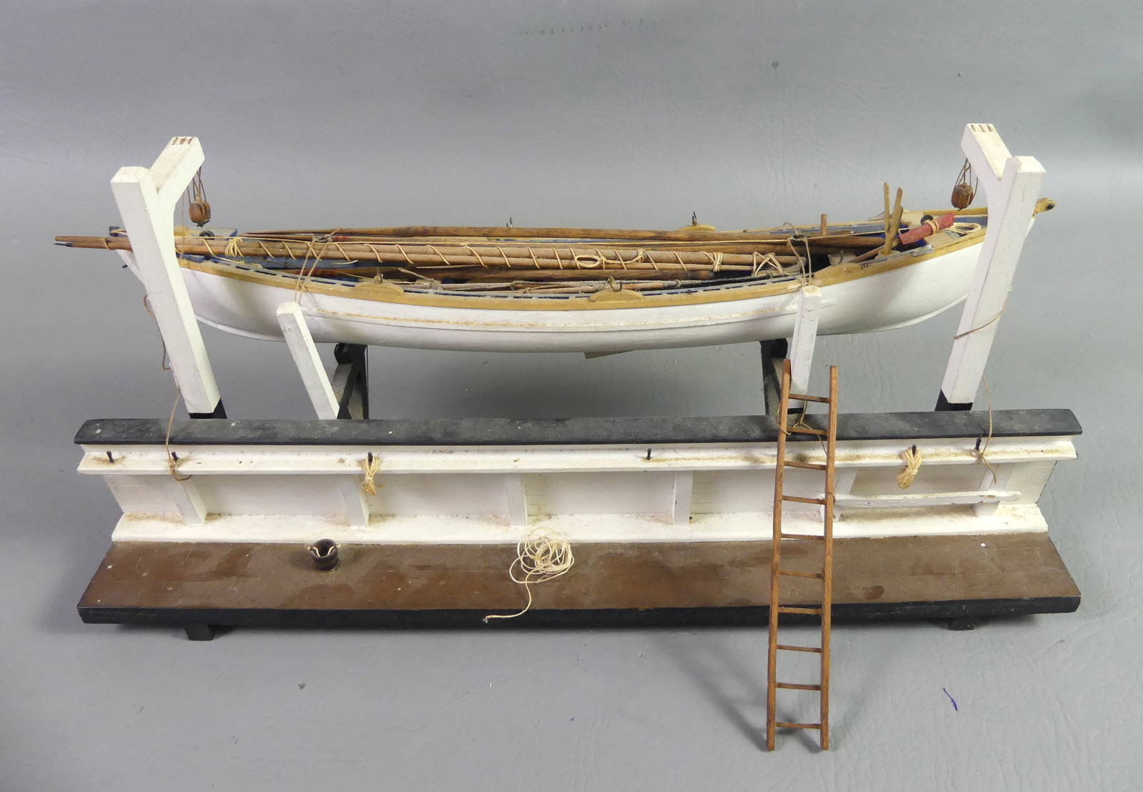 Whale Ship Model Of Long Boat Auction
