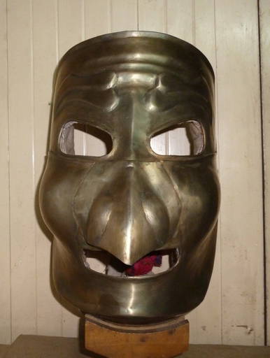 Warrior Steel Face Mask Horror Brass Plated