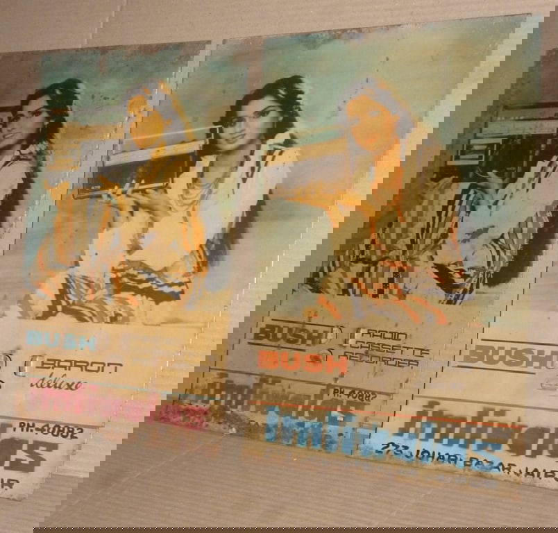 Old 2 Bush Advertisment Tin Sign Radio Famous Actress Auction