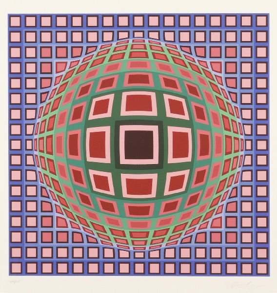 Victor Vasarely "kinetic Composition". Ca. 1970.