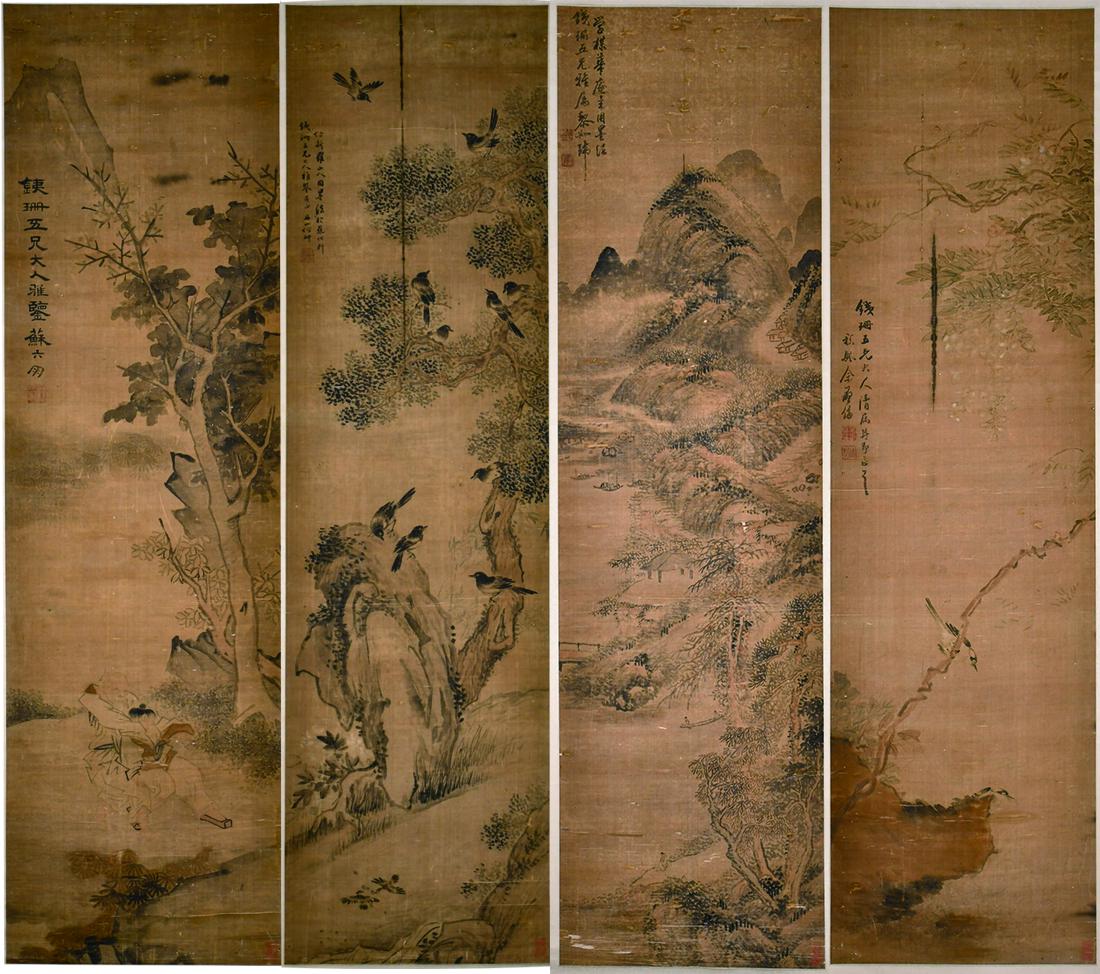 Four Chinese Painting Hanging Scrolls