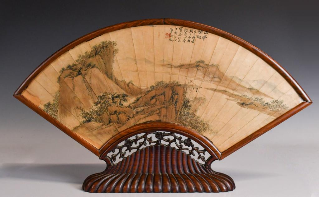 Xu Xi (qing) Fan Page In Frame W/stand Auction