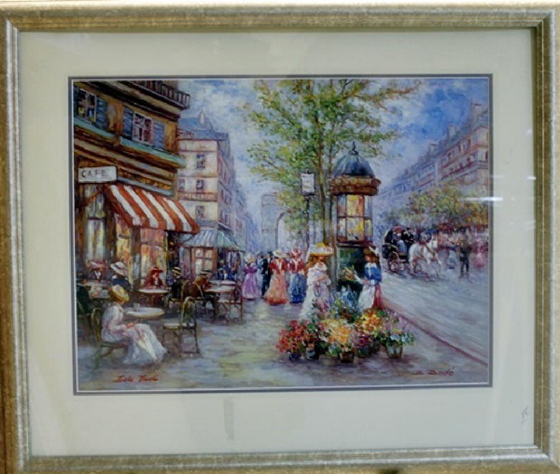 Framed Lithograph "Paris, 1895" Bela Bodo