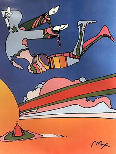 Peter Max Signed Lithograph Cosmic Flyer
