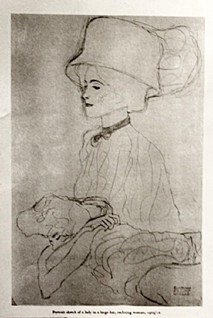Gustav Klimt Lithograph Drawing