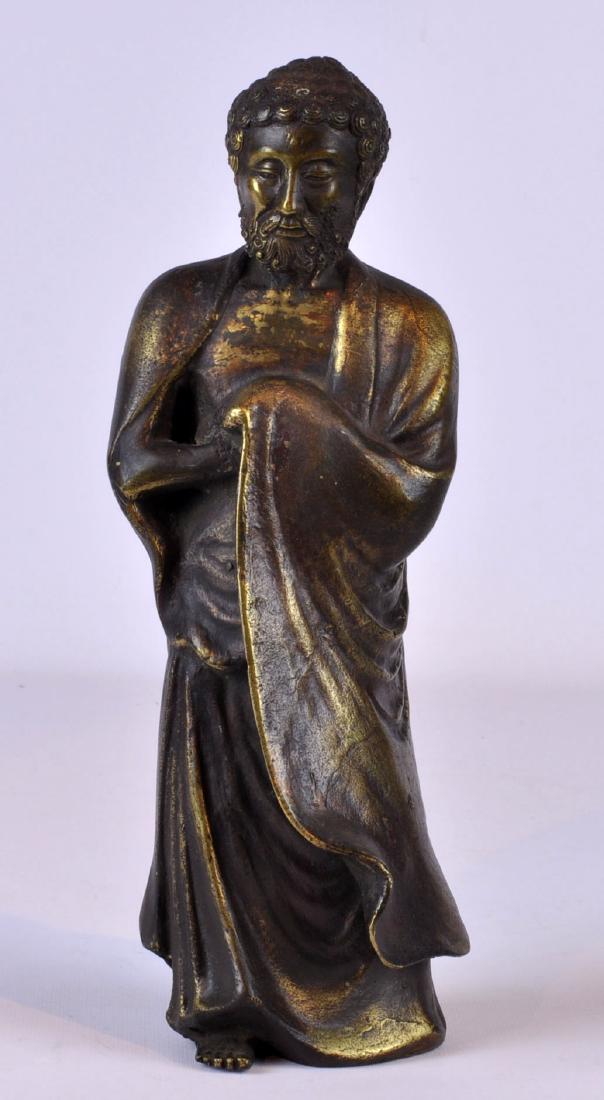 19th Ct. Chinese Bronze Scholar Figure