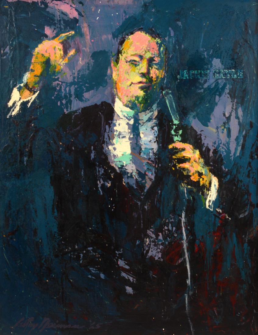 Leroy Neiman 'Jackie Gayle' Large Painting O/B