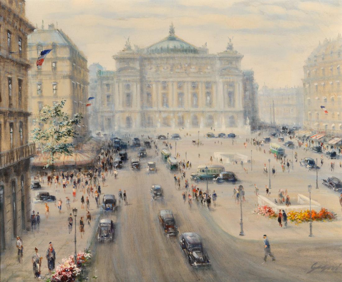 Paul Gagni 'Place de L'Opera, Paris' Oil Painting