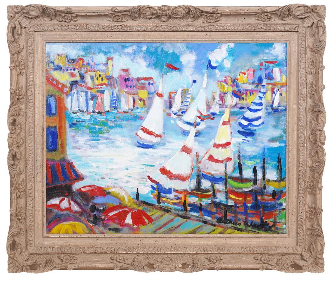 Arthur Weeks Seaside Oil Painting