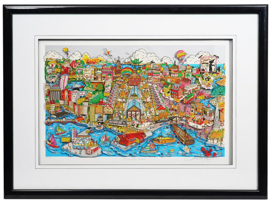Charles Fazzino 'historically Boston' 3 D Op Art