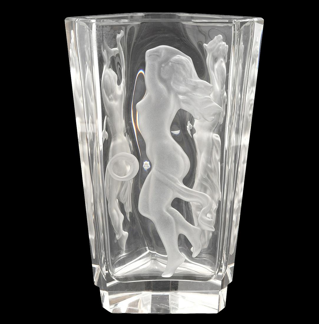 Rene Lalique Triangular 'nymph' Vase Auction