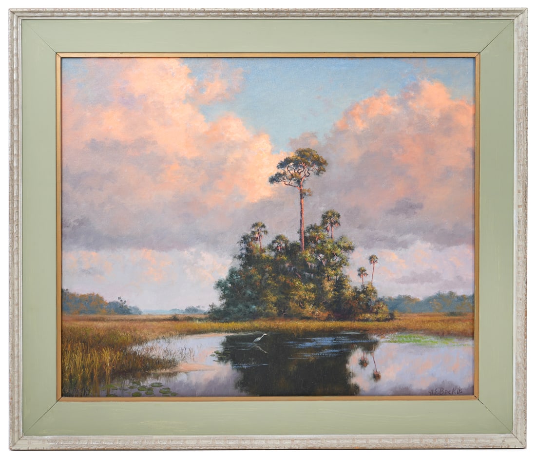A. E. 'beanie' Backus Everglades Oil Painting Auction