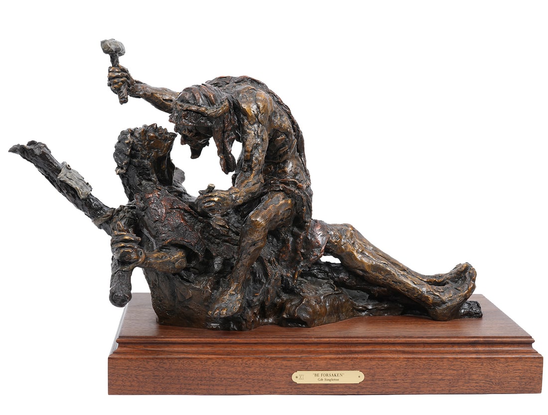 Gib Singleton Bronze 'be Forsaken' Auction