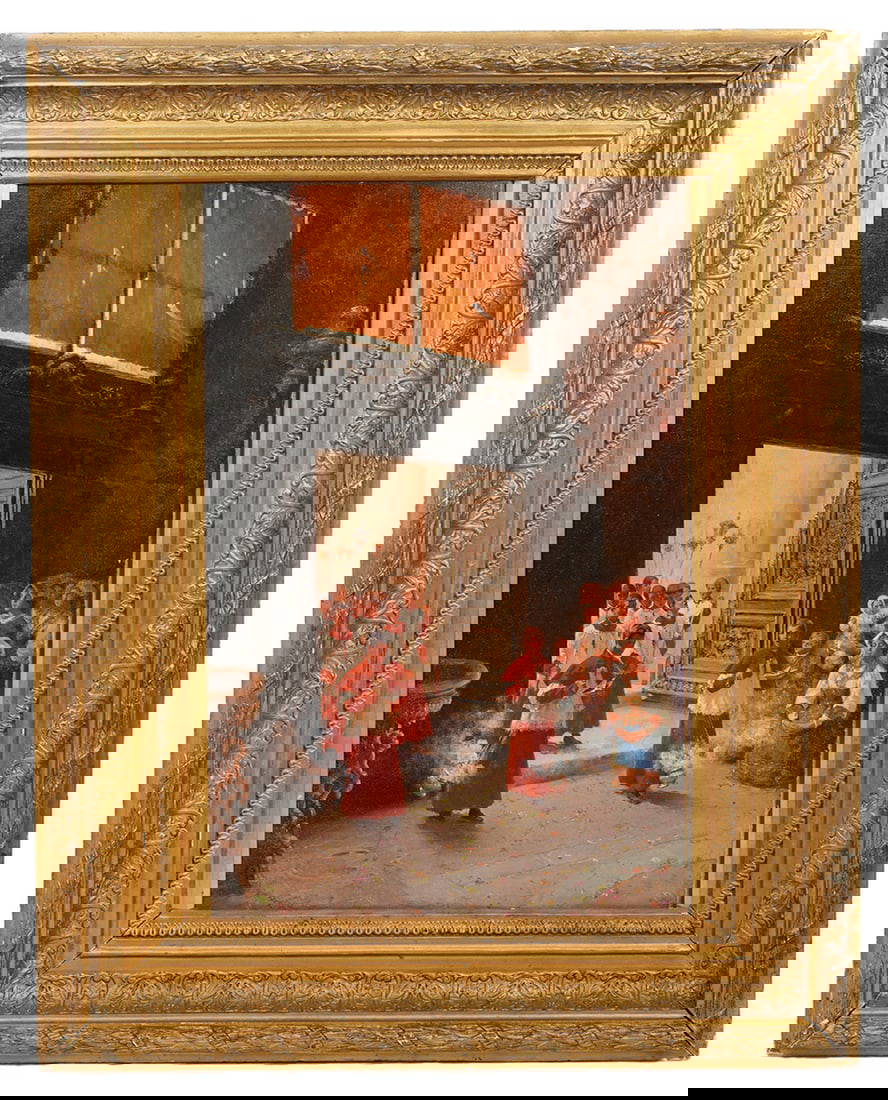 Francesco Bergamini 'the Procession' Painting Auction