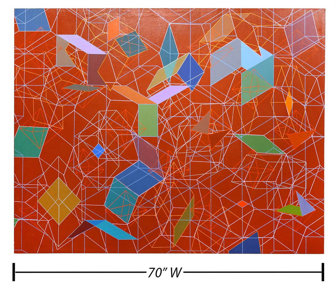 Large Tony Robbin 'pattern' Abstract Painting Auction