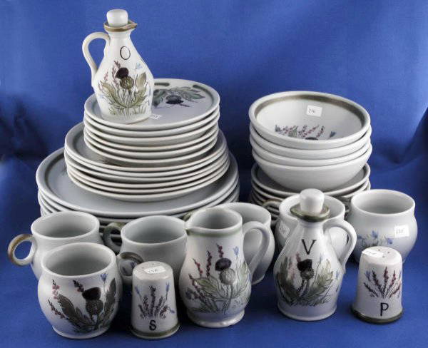 40 Pieces Buchan Scottish Thistle Stoneware