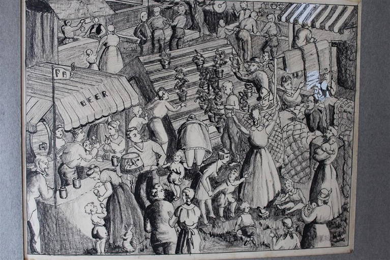 Pencil Drawing Country Fair