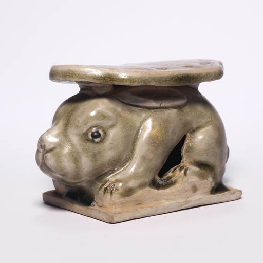 A Yaozhou Celadon Glazed Rabbit Shaped Pillow