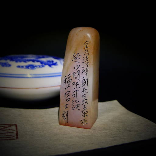 Antique Chinese Carved Shoushan Stone Seal