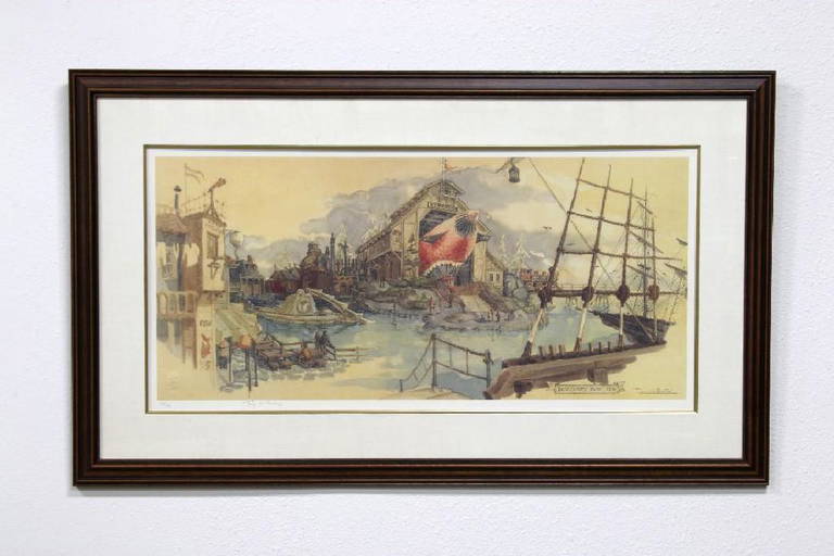 Tony Baxter Disney Concept Art Discovery Bay Signed