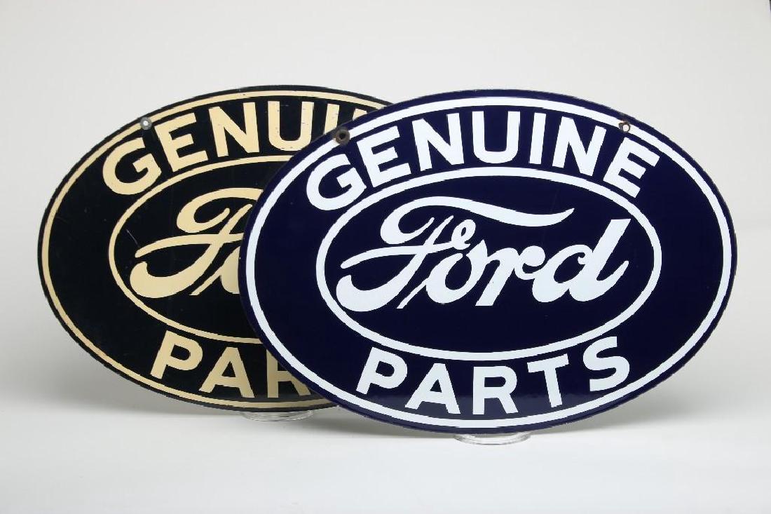 Vintage Genuine Ford Parts Oval Enamel Metal Signs