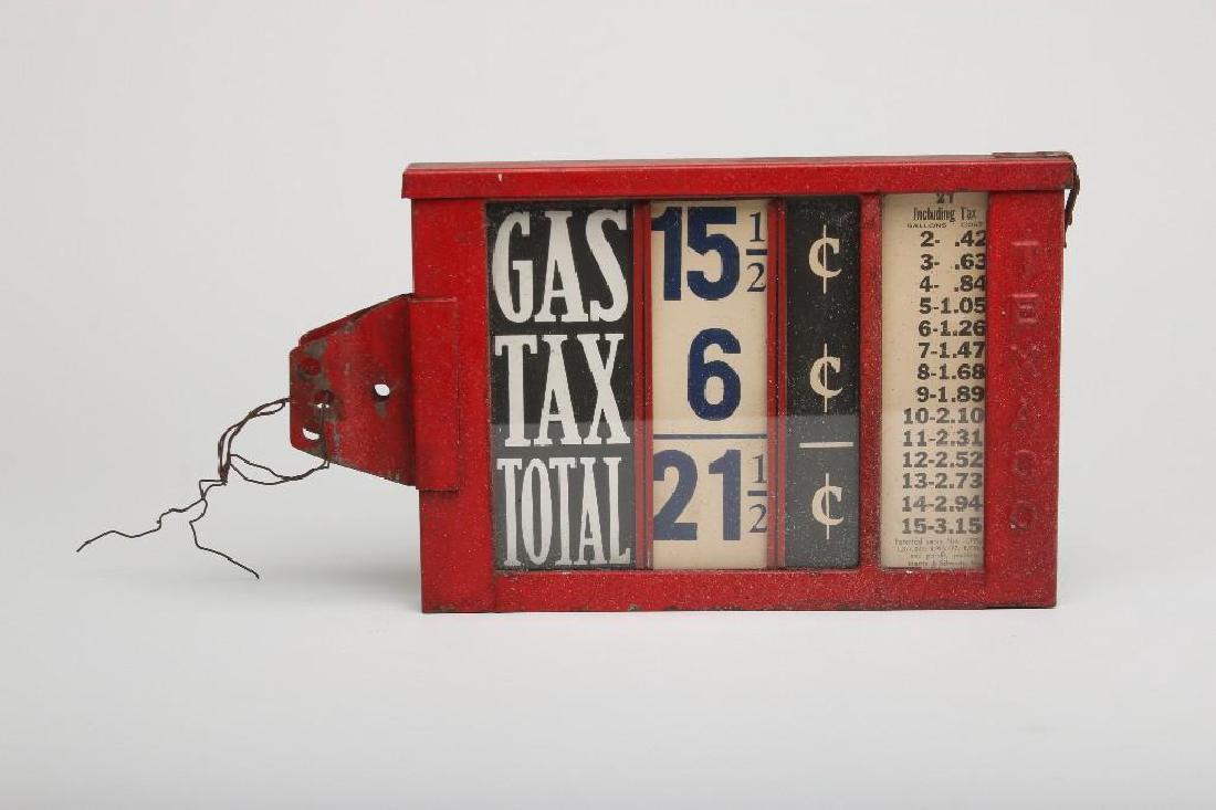 Antique Texaco Metal Gas Price Pump Sign Petroliana