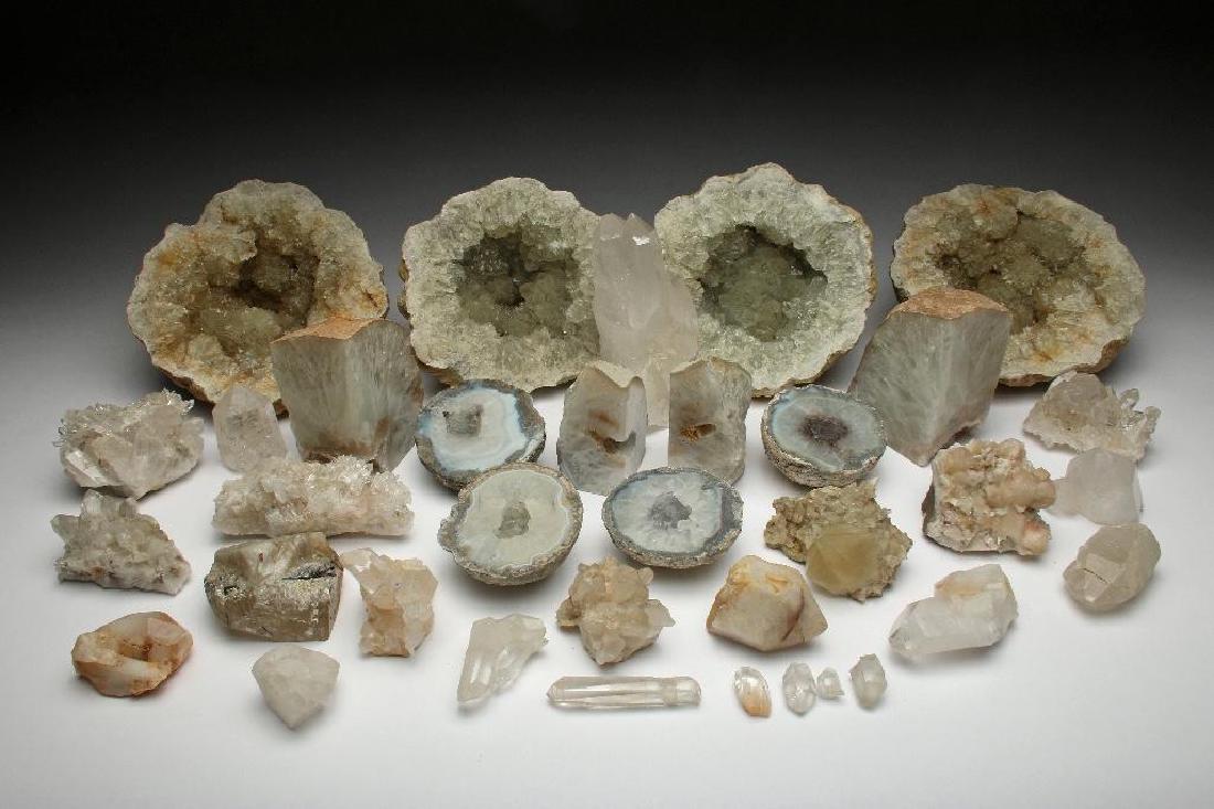Large Group Of Cut Geodes Rocks And Crystals