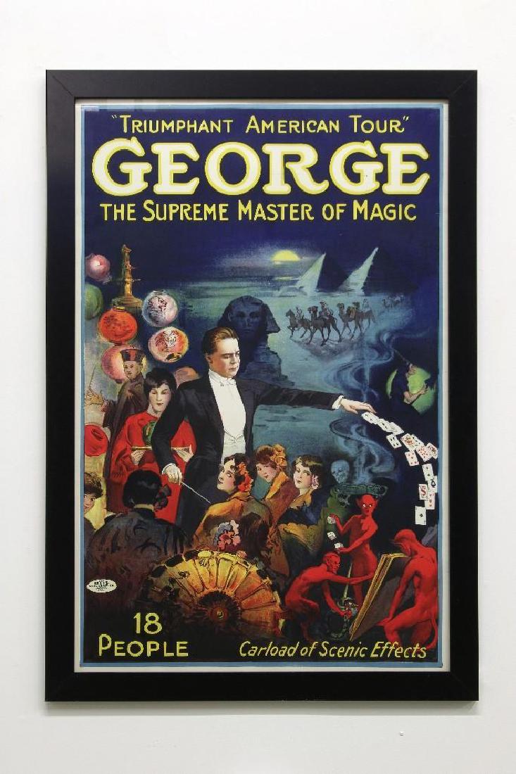 Vintage Magician George Magic Show Advertising Poster