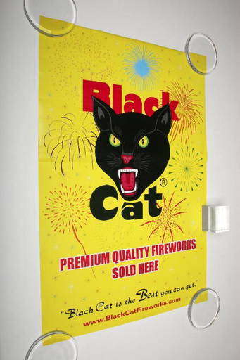 Black Cat Fireworks Logo Advertising Poster
