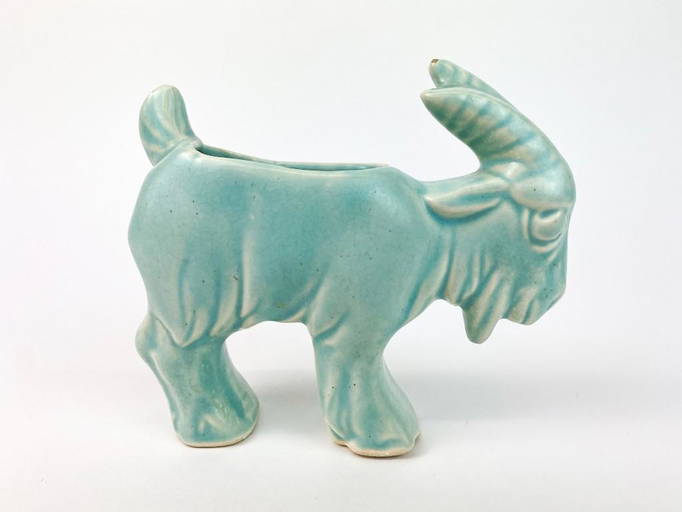 Vintage Mccoy Pottery Stretch Goat Matte Aqua