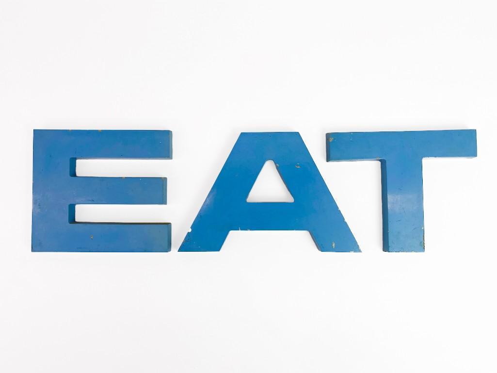 Vintage Eat Metal Diner Restaurant Sign Letters