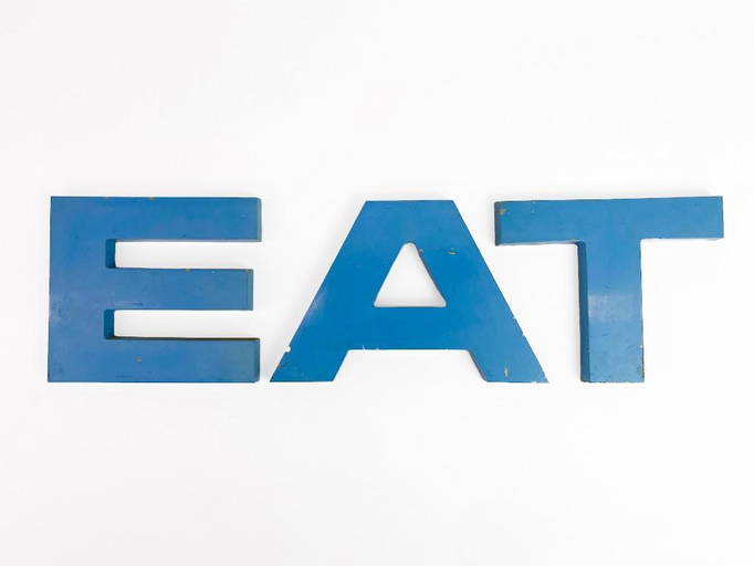 Vintage Eat Metal Diner Restaurant Sign Letters