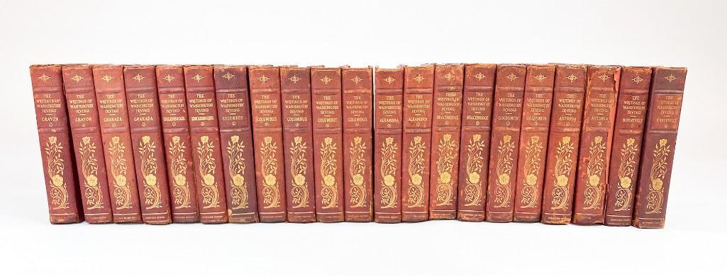Set Of 21 Antique Writings Of Washington Irving Books