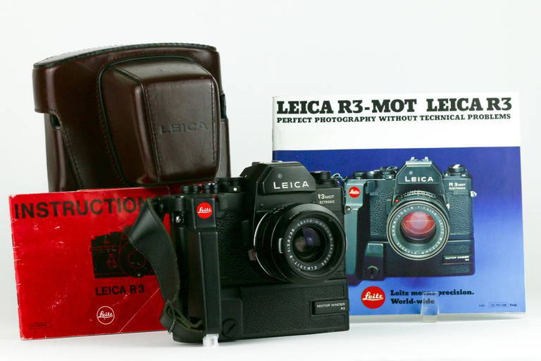 Leica R3 Mot Electronic 35mm Camera & Brochure, Manuals W/ Leitz ...