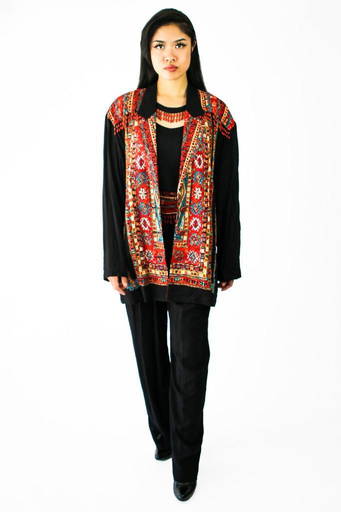 1980-90s Carole Little 3 Piece Beaded Jacket, Shirt, Pant Suit (#0145 ...