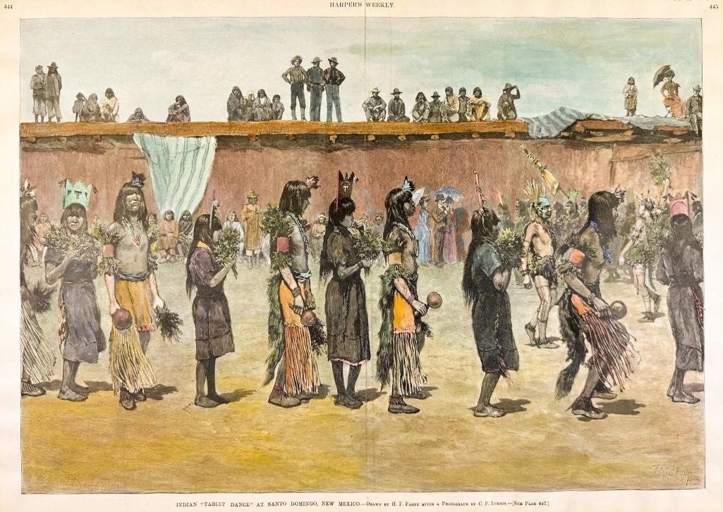 Harpers Weekly H.f. Farny Engraving Hand Colored, Indian Tablet Dance ...