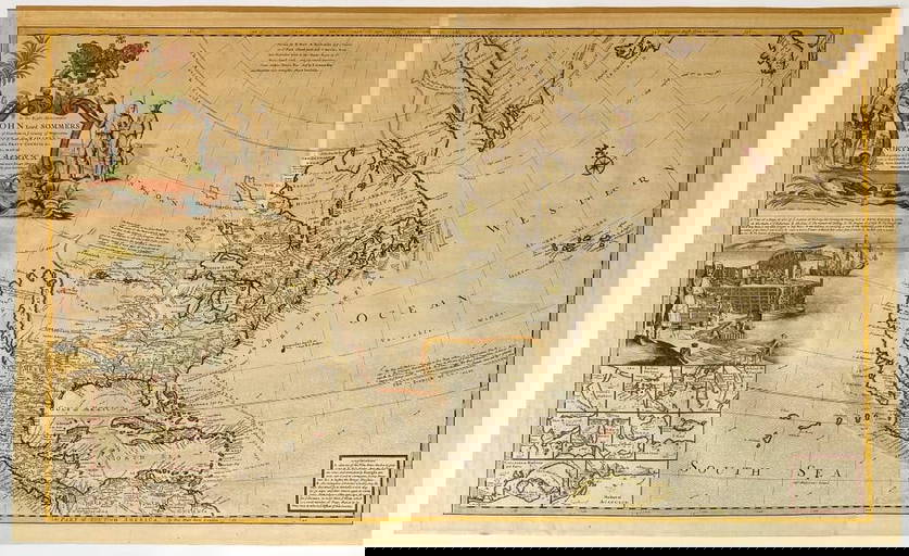 Herman Moll 1719 Cod Fish Map Of North America