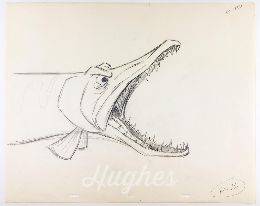 Original Disney Animation Drawing The Pike In The Sword In The Stone ...