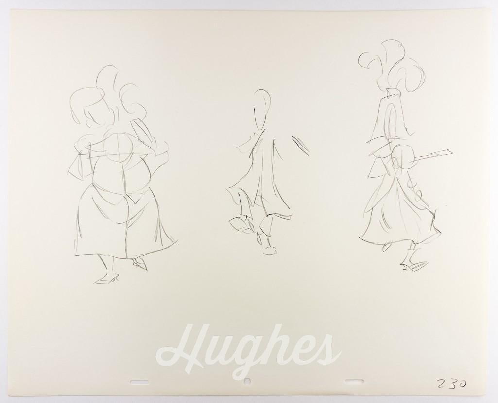 Original Disney Animation Drawing Pearly Band From Mary Poppins (1964 ...