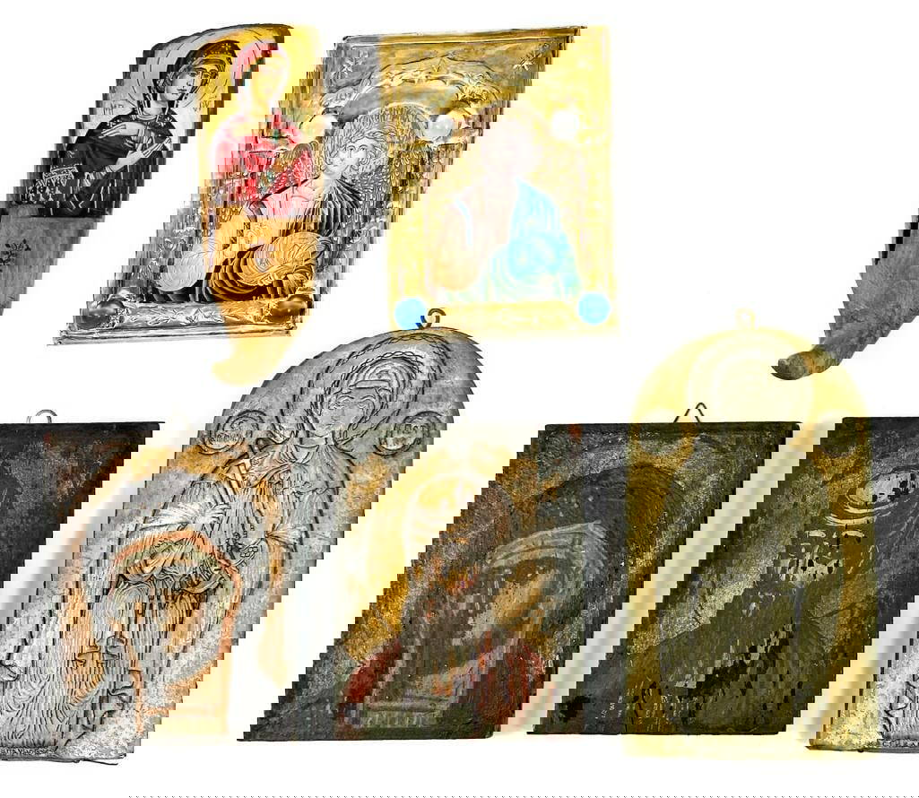 Group Of 5 Various Religious Icons Auction