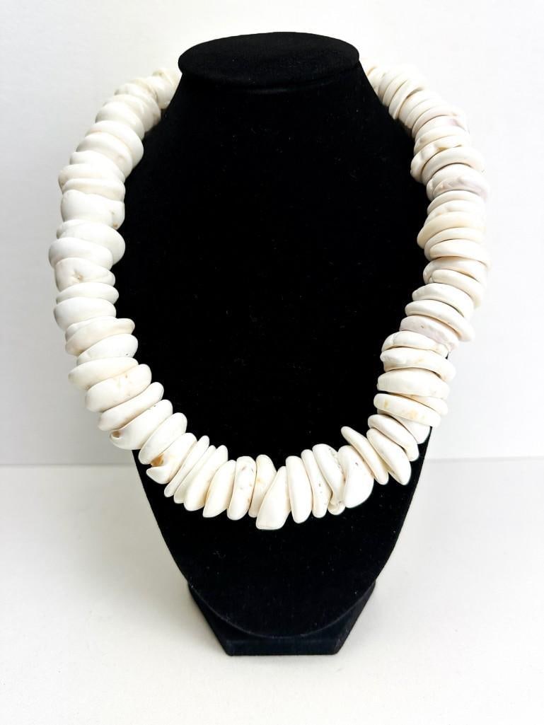 Large Heavy Puka Shell Necklace Auction