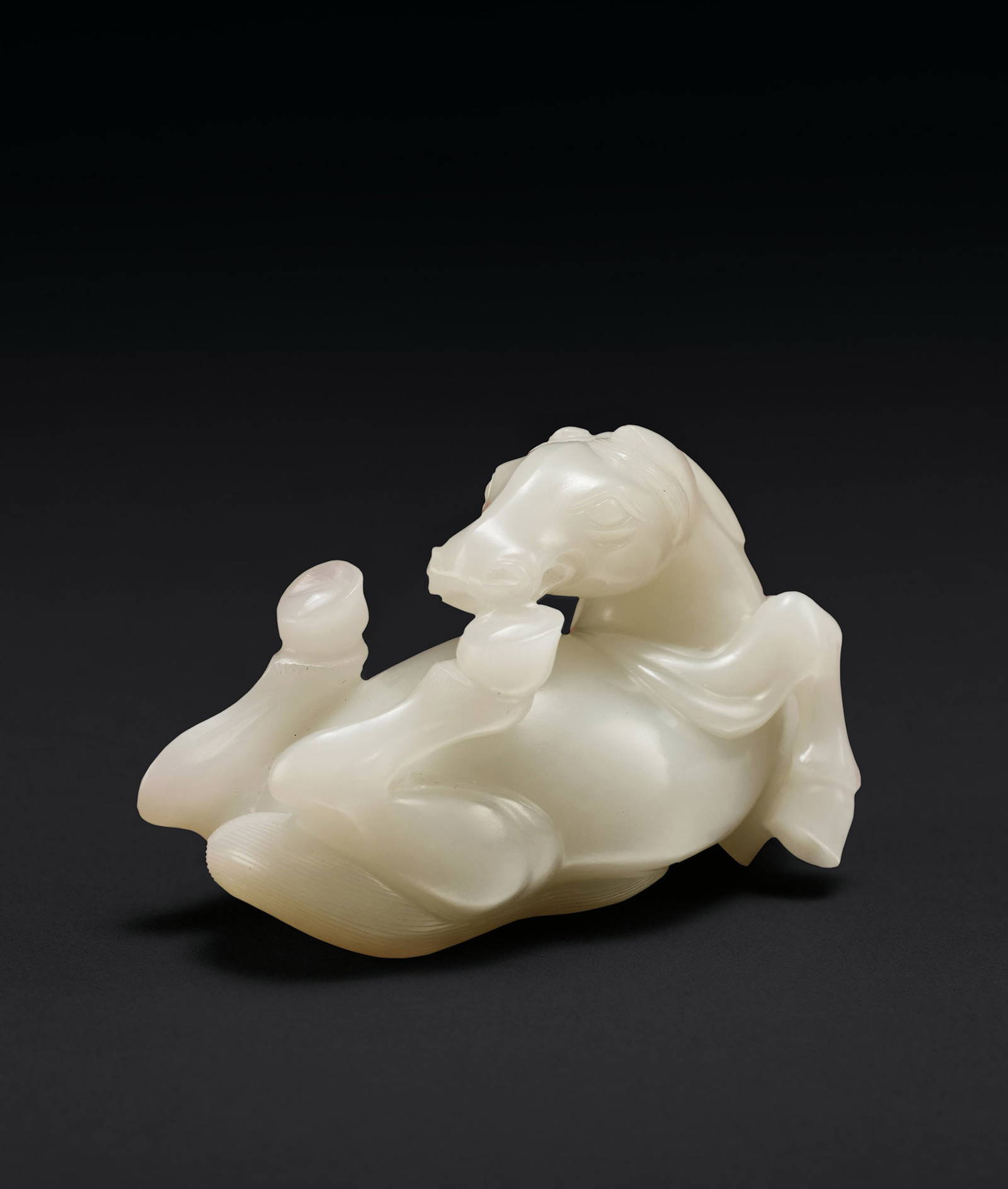 A Rare And Superb White Jade Horse, Qing Dynasty, Qianlong Period Auction