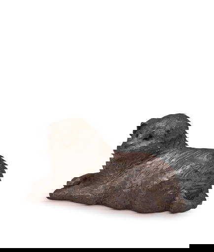 Tsugata Yuma, A Pottery Okimono Of A Dog, Taisho Period