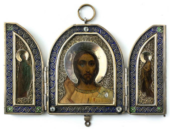 AN IMPERIAL RUSSIAN TRIPTYCH OF GREAT RARITY SHOWING THE DEESIS - Mar 26, 2022 | Galerie Moenius ...