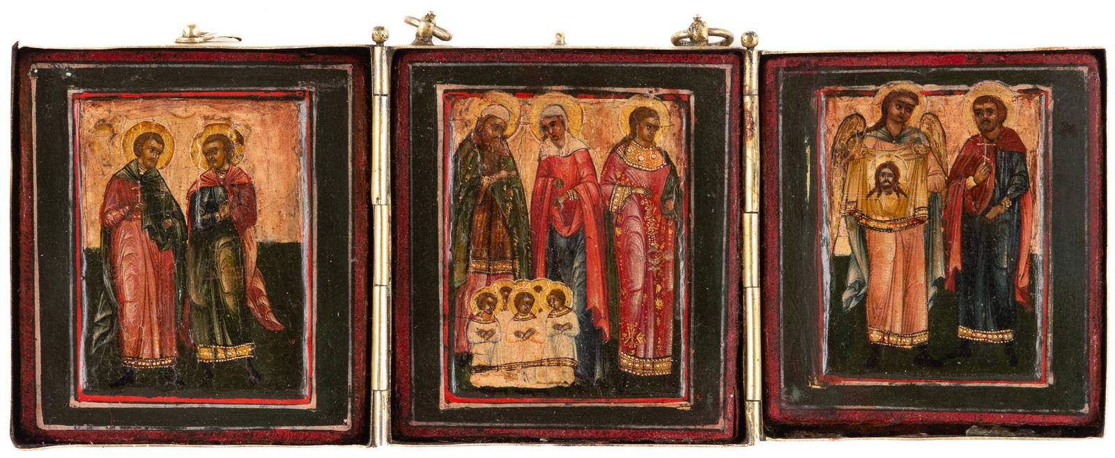 Russian Triptych Showing Saints Auction