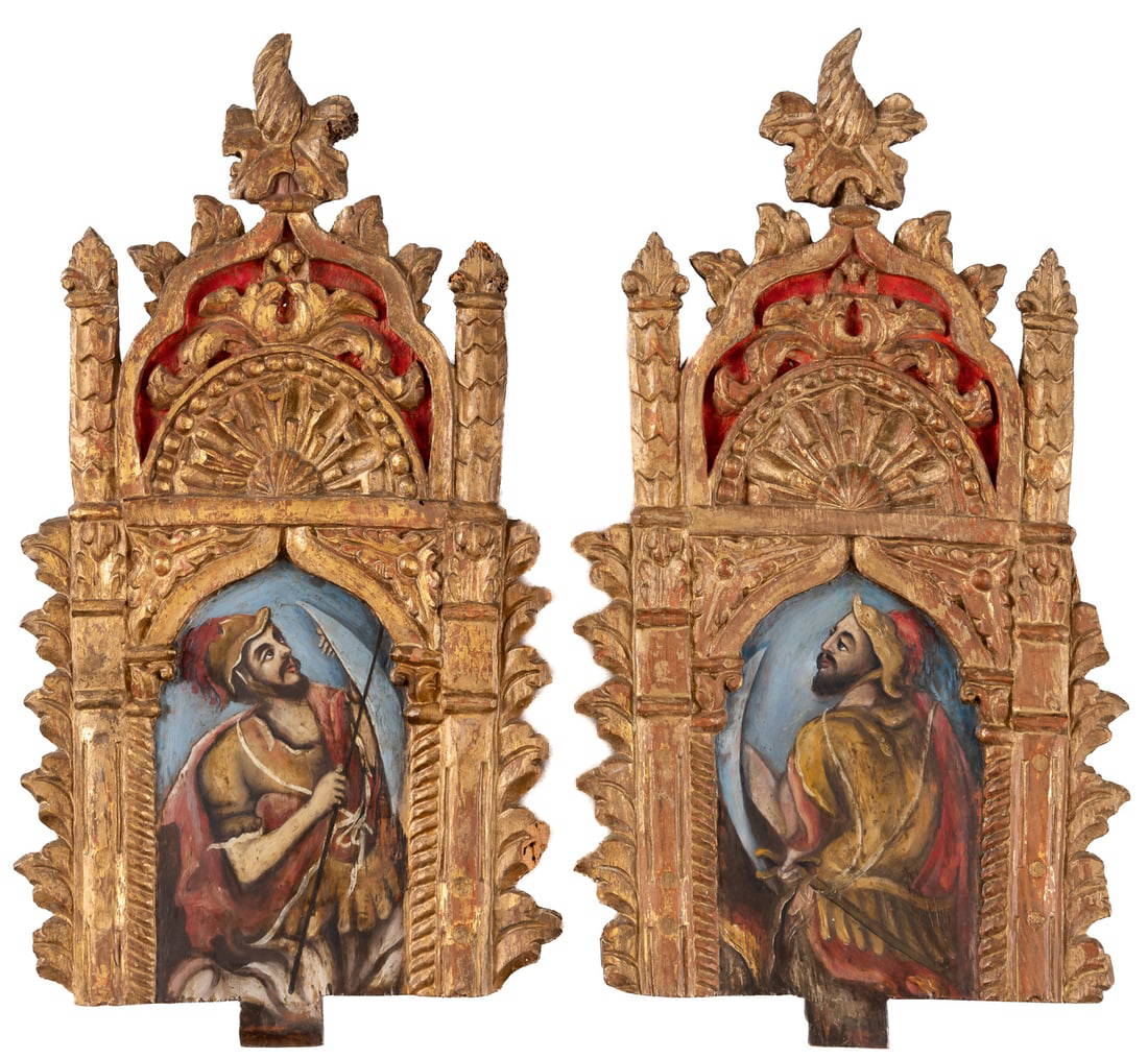 Two Greek Iconostasis Icons Showing Two Soldiers From A Scene Of The ...